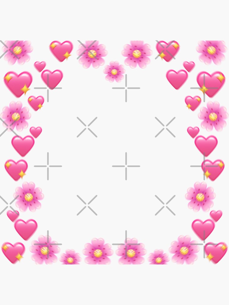 "Love Emoji Frame Classic Meme Aesthetic | Home Decor Sticker Pack ...