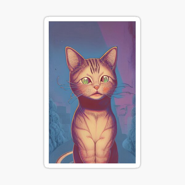 "Cute Cat - Cool Kitten Art" Sticker for Sale by MythicModern | Redbubble