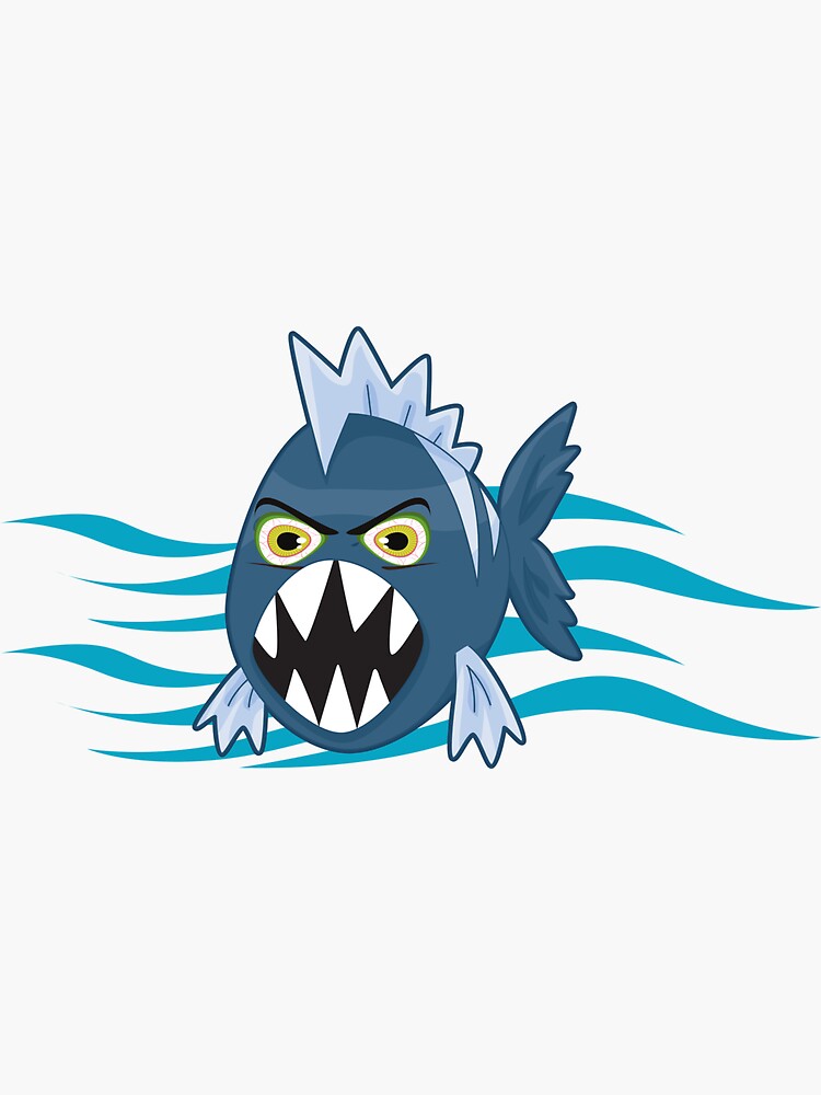 "Scary Fish" Sticker for Sale by seacreaturesDes | Redbubble
