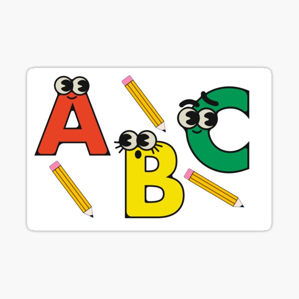 "ABC / alphabet designs" Sticker for Sale by Constructive27 | Redbubble