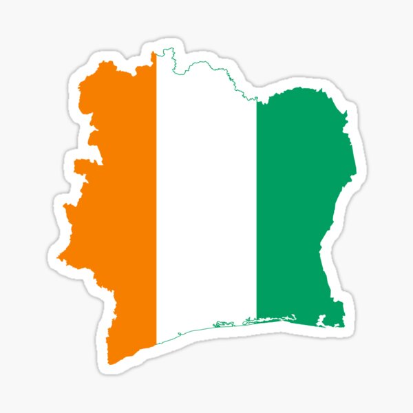 "Flag Map of Ivory Coast" Sticker for Sale by mo91 | Redbubble