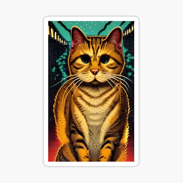 "8 Bit Toby Cat - 8 Bit Cat Art Pattern" Sticker for Sale by ...