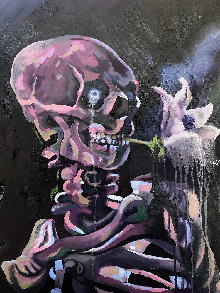 Póster «cabeza de un esqueleto con flor derretida» de baurenlorek ...