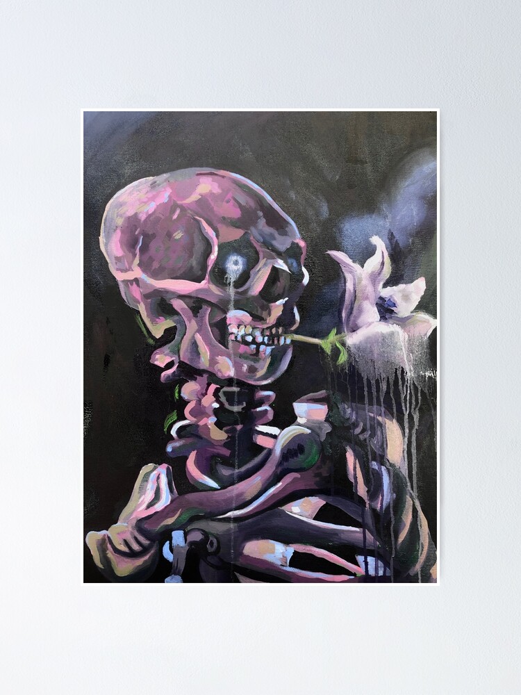 Póster «cabeza de un esqueleto con flor derretida» de baurenlorek ...