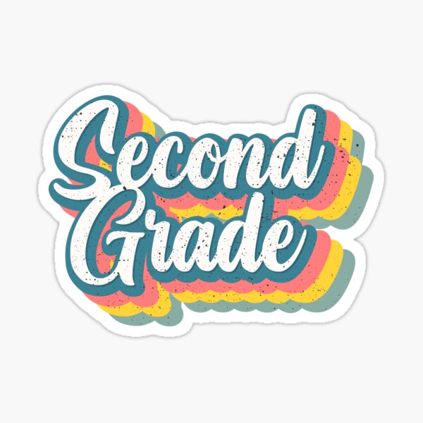 "Vintage Cool Second Grade" Sticker for Sale by groovypopart | Redbubble