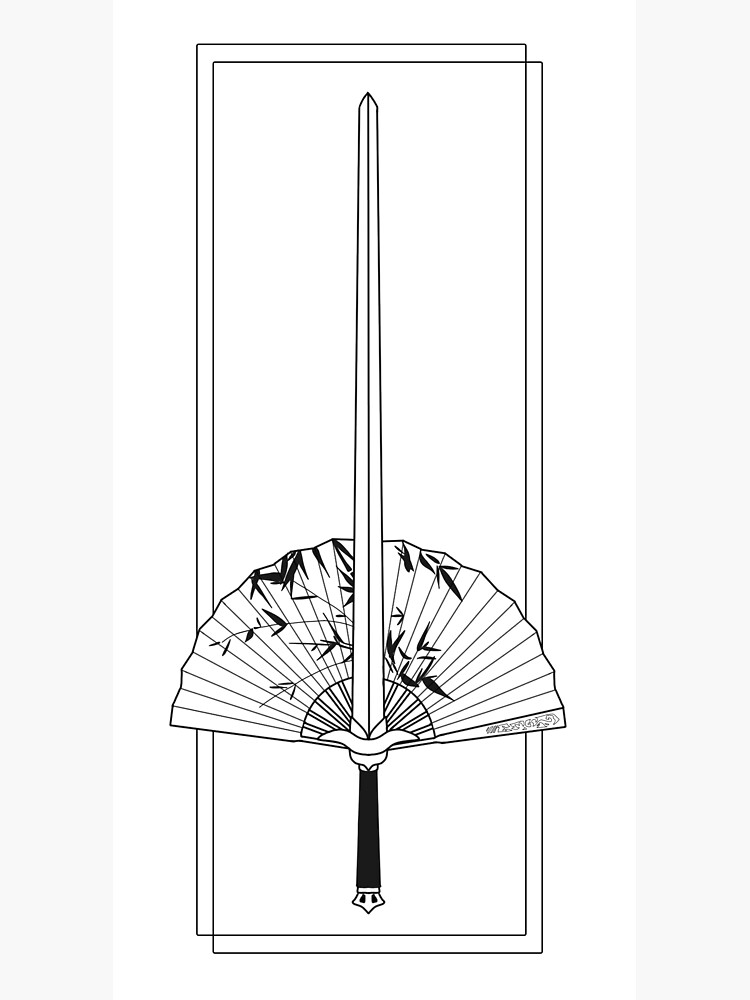"SQQ-inspired fan and sword" Sticker for Sale by exnemone | Redbubble