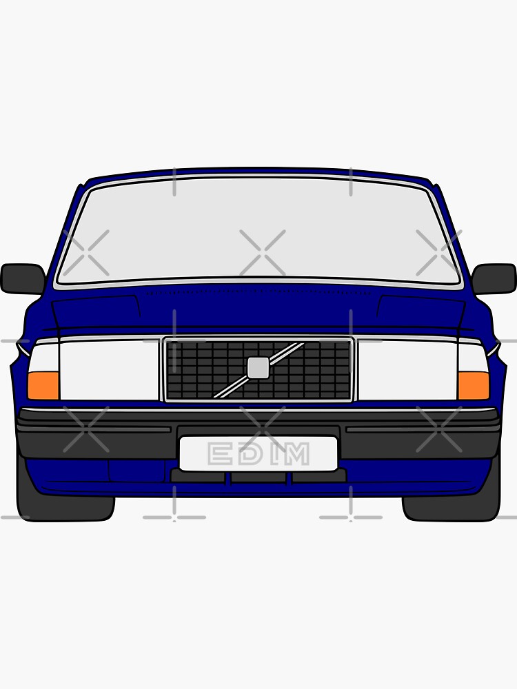 "Volvo 240 Turbo blue color" Sticker for Sale by EdimDesign | Redbubble
