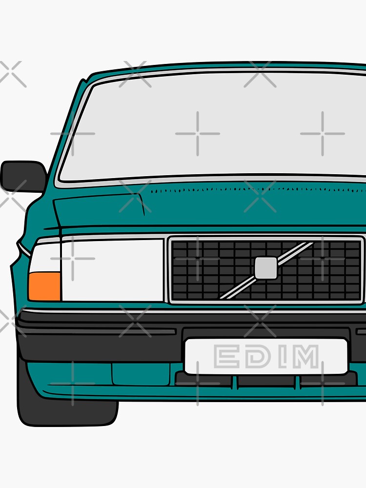 "Volvo 240 Turbo torquoise color" Sticker for Sale by EdimDesign ...