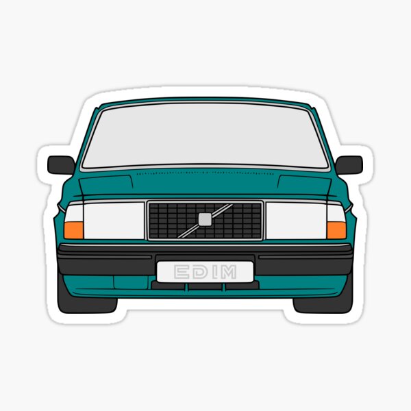 "Volvo 240 Turbo torquoise color" Sticker for Sale by EdimDesign ...