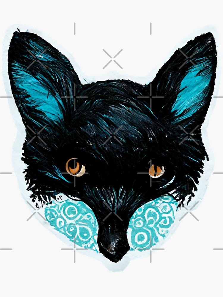 "Fox with turquoise motifs" Sticker for Sale by turquoisethings | Redbubble