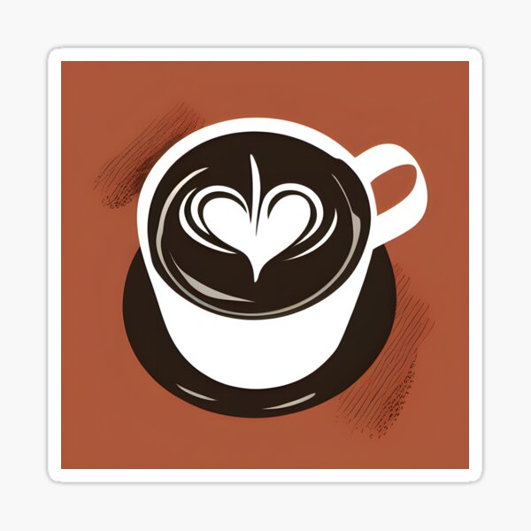 "Heart latte art" Sticker for Sale by artsyworldart | Redbubble