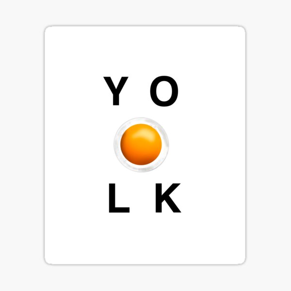 "YOLK . Egg with letters YOLK " Sticker for Sale by StacyMint | Redbubble