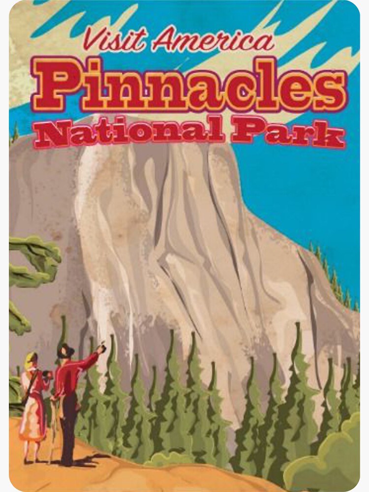 "Pinnacles National Park California Vintage Travel Decal" Sticker for ...