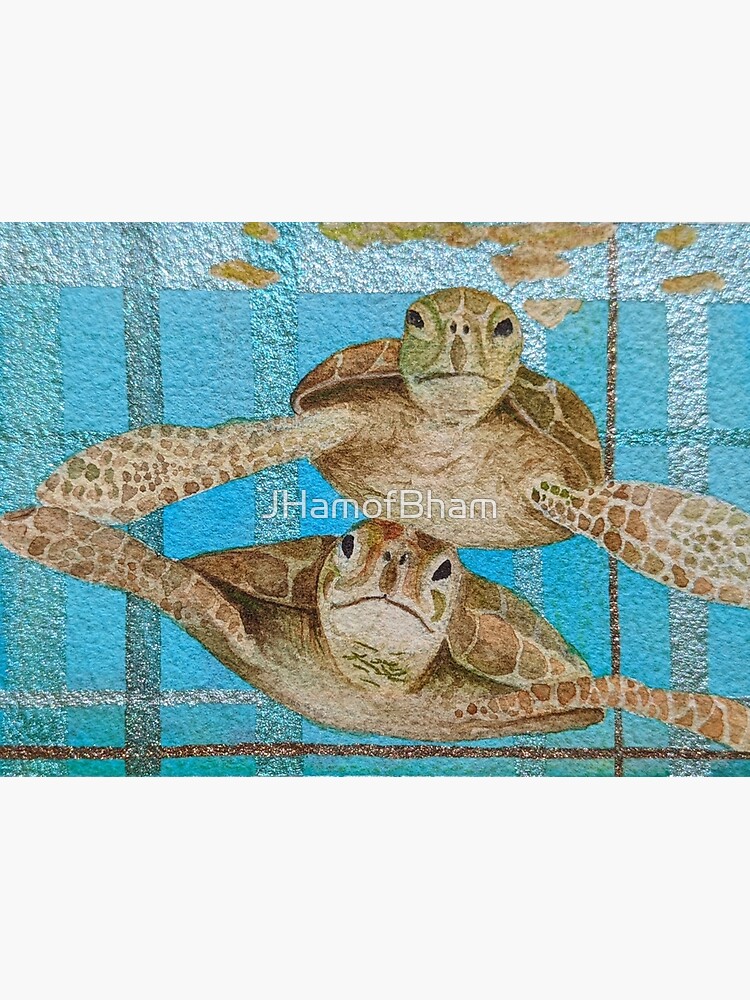 "Loggerhead Sea Turtles Watercolor Art for Conservation" Poster for ...