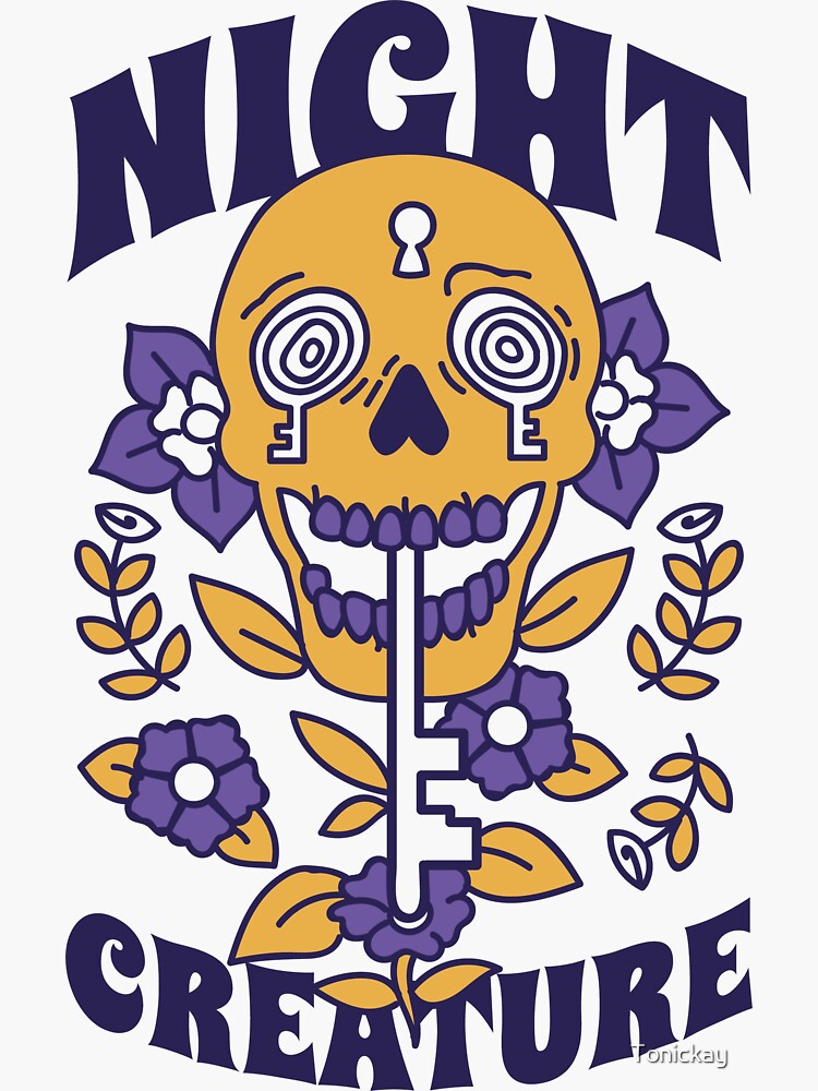 "Night creature " Sticker for Sale by Tonickay | Redbubble