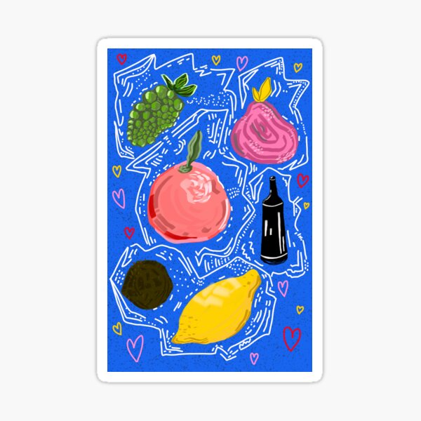 "Fruits, kitchen, food" Sticker for Sale by Polina-W | Redbubble