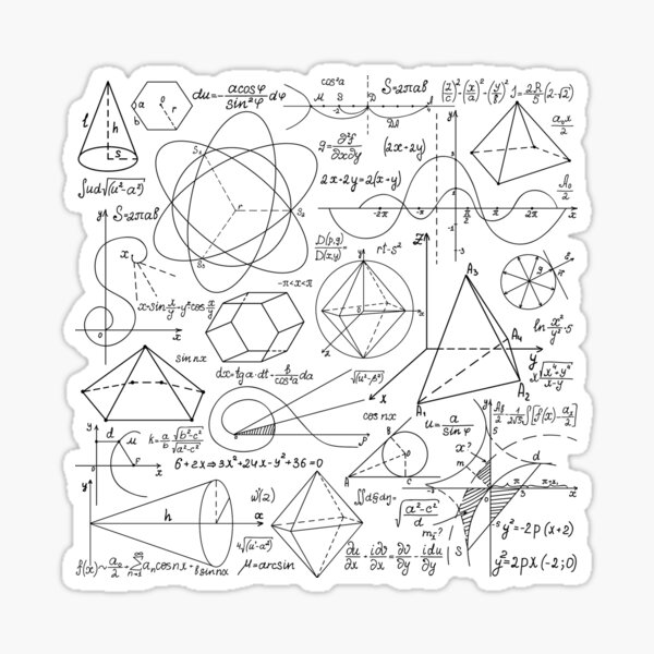 "Mathematics Geometry Formula Euclidean Equation" Sticker for Sale by ...