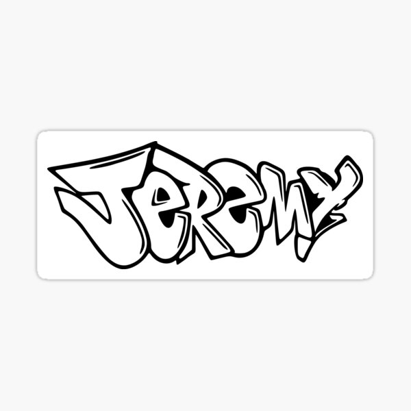 "Jeremy - Graffiti Name Design" Sticker for Sale by NameThatShirt ...