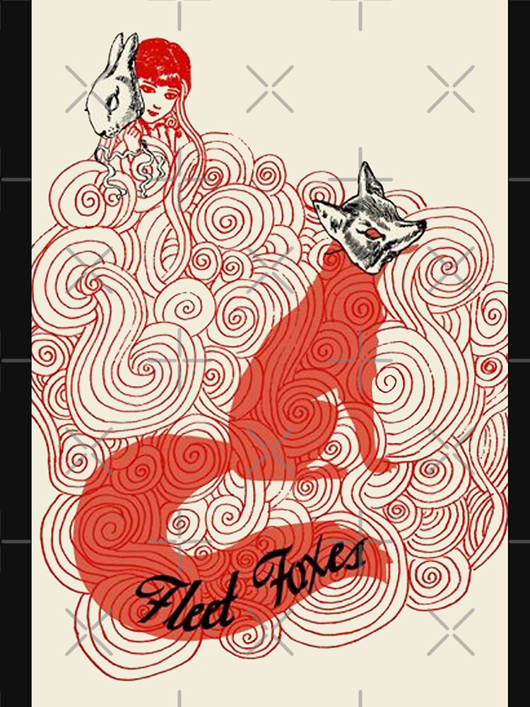 "Fleet Foxes - Fox and Bunny art nouveau print, original illustration ...