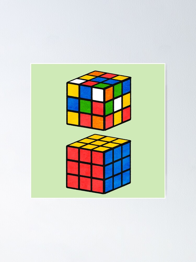 "Rubik's Cube" Poster for Sale by Olliemo | Redbubble