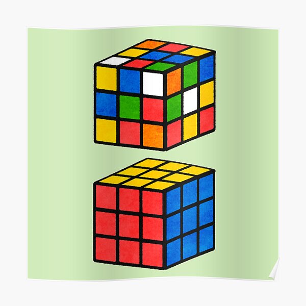 "Rubik's Cube" Poster for Sale by Olliemo | Redbubble