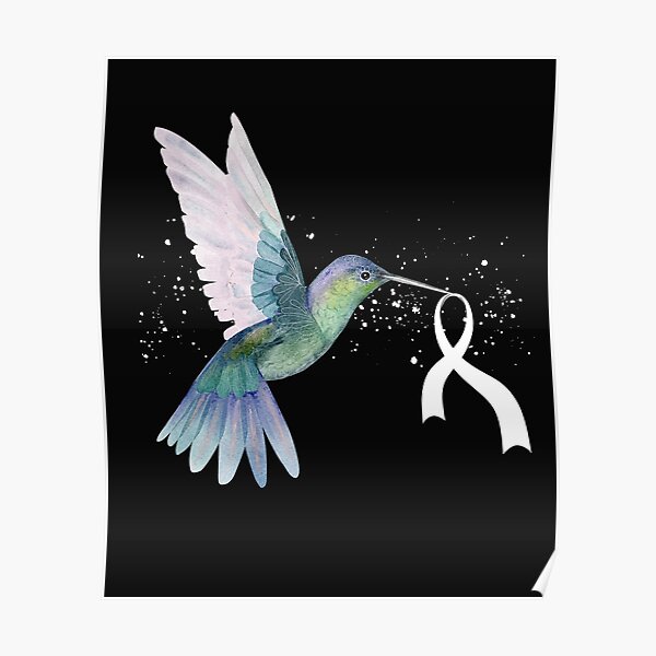 Póster «Cinta blanca de colibrí de cáncer de pulmón» de madebymayberry ...