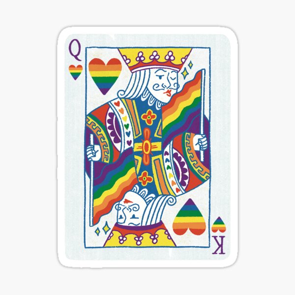"LGBTQ+ Pride King and Queen Playing Card" Sticker for Sale by ...