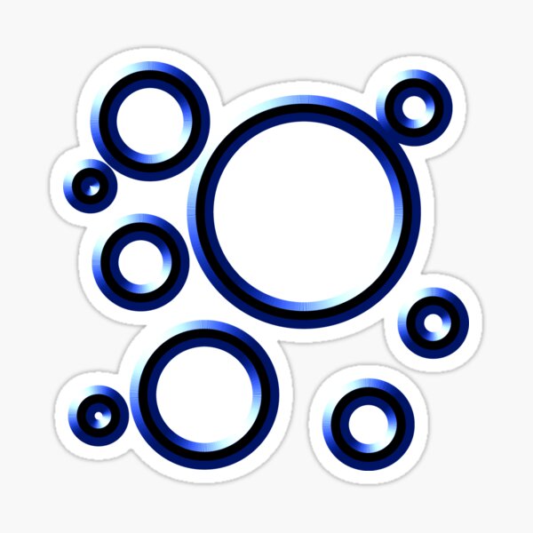"Metallic Blue Rings" Sticker for Sale by SurrealScribble | Redbubble
