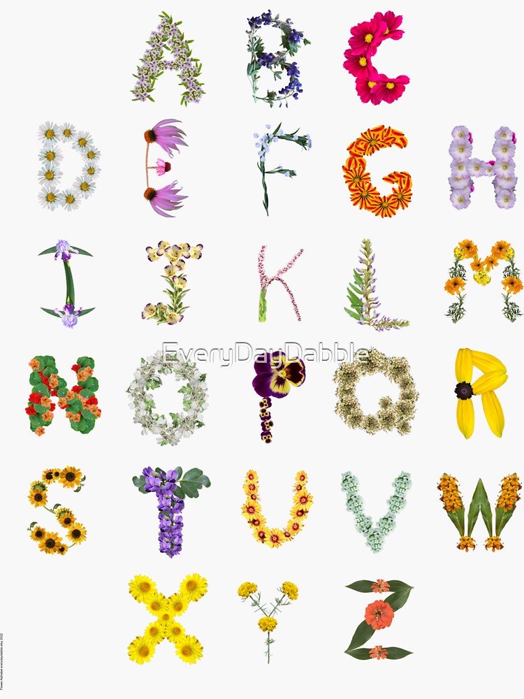 "Floral Alphabet Letters | Wildflower Alphabet | Phonetic Embedded ABC ...