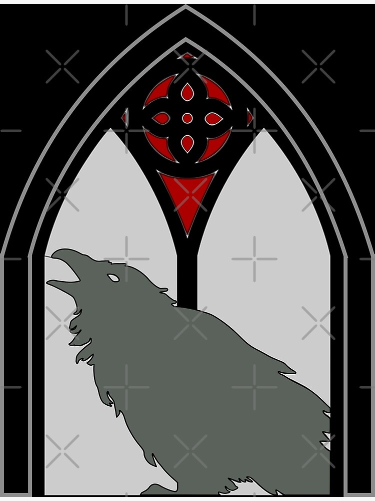 "Gothic pointed arch - black raven in window" Poster for Sale by ...