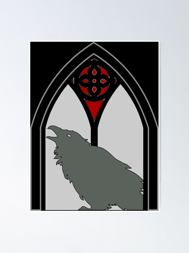 "Gothic pointed arch - black raven in window" Poster for Sale by ...
