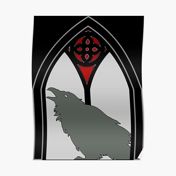 "Gothic pointed arch - black raven in window" Poster for Sale by ...