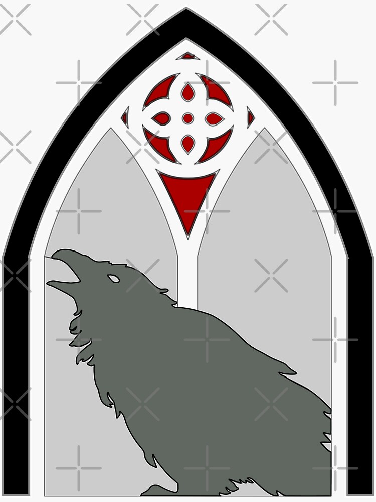 "Gothic pointed arch - black raven in window" Sticker for Sale by ...