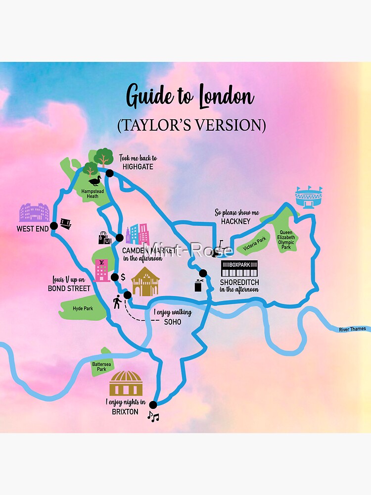 "London Boy Map Taylor Swift" Sticker for Sale by Mint-Rose | Redbubble