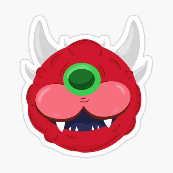 " Cacodemon Doom Cute" Sticker by HyperionGirl | Redbubble