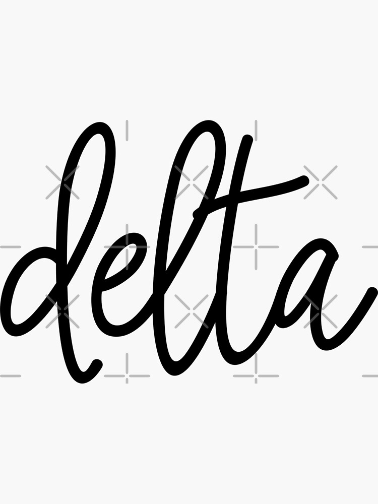 "Delta - black script" Sticker for Sale by CraigHallCo | Redbubble
