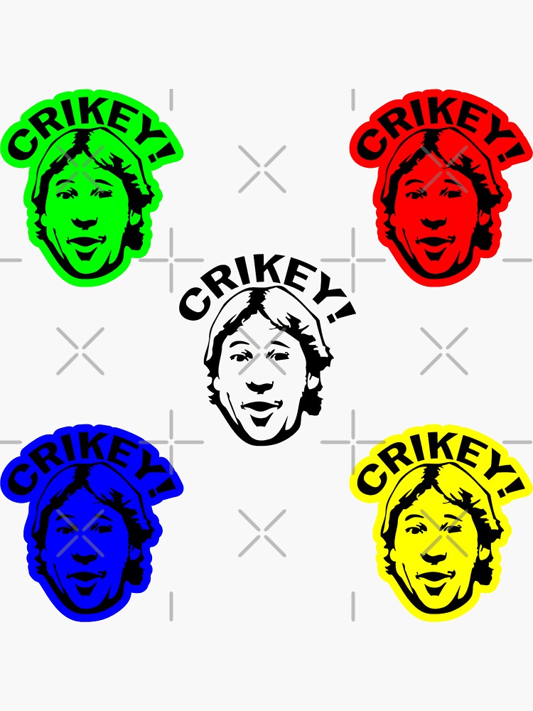 "Crikey Steve Irwin" Sticker for Sale by FunnyConspiracy | Redbubble