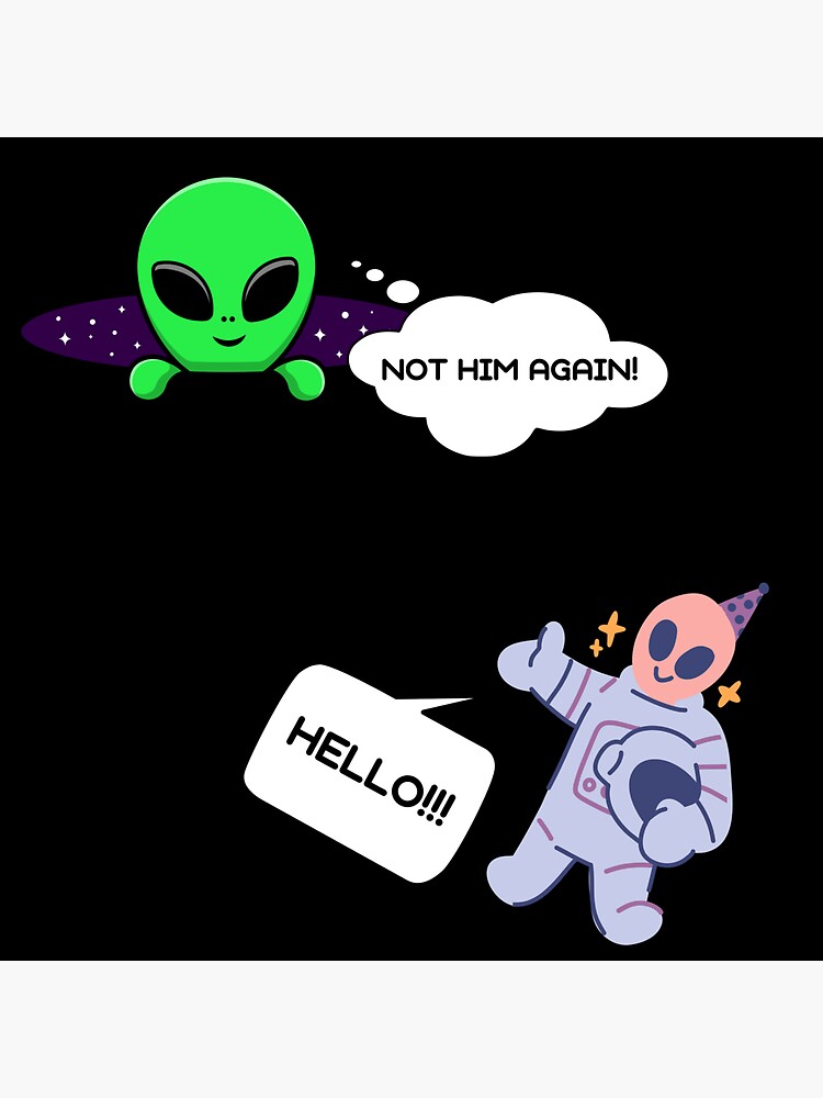 "Alien conversation " Sticker for Sale by FunkyDesignArt | Redbubble