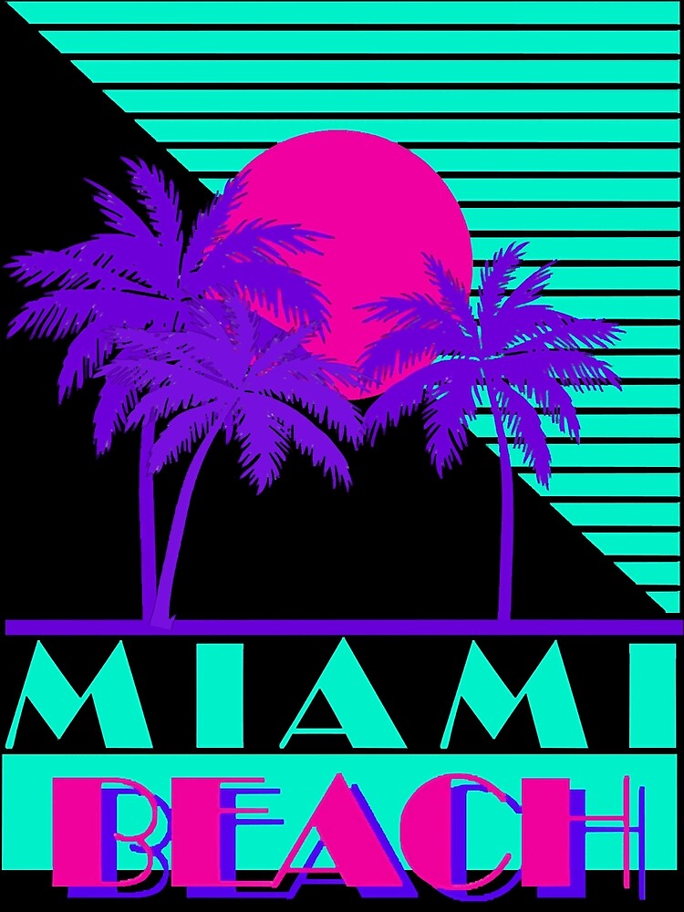 "Miami Beach 80s Retro Logo" Art Print for Sale by EdwardBarrett ...