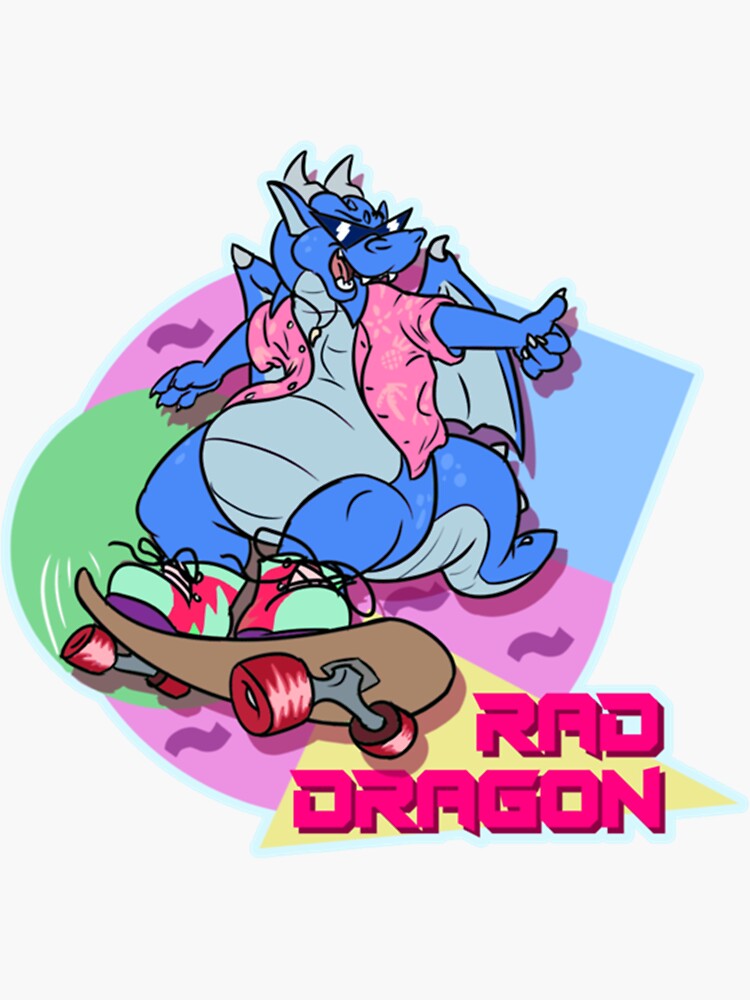 "Rad Dragon " Sticker for Sale by Westman1111 | Redbubble
