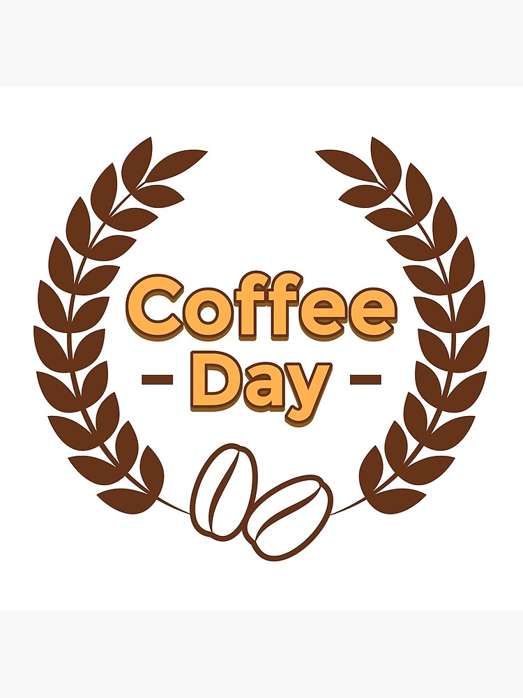 "international coffee day text logo design" Poster for Sale by yanart92 ...