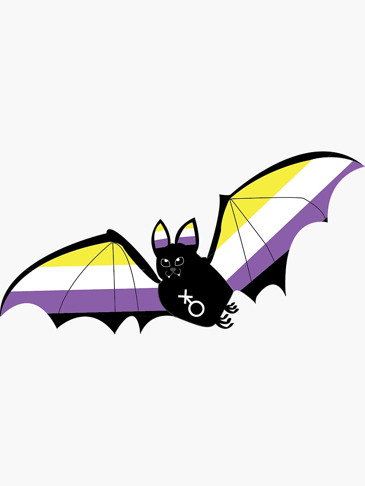 "non-binary pride bat " Sticker for Sale by owengiblin | Redbubble