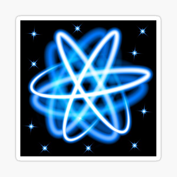 "Vector glow neon light atom model" Sticker for Sale by designer437 ...