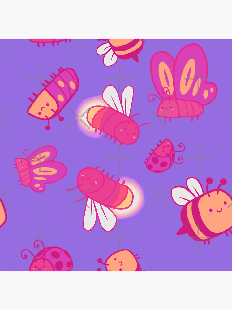 "Eden's Pastel Kawaii Bugs! Repeating Pattern" Sticker for Sale by RMH ...