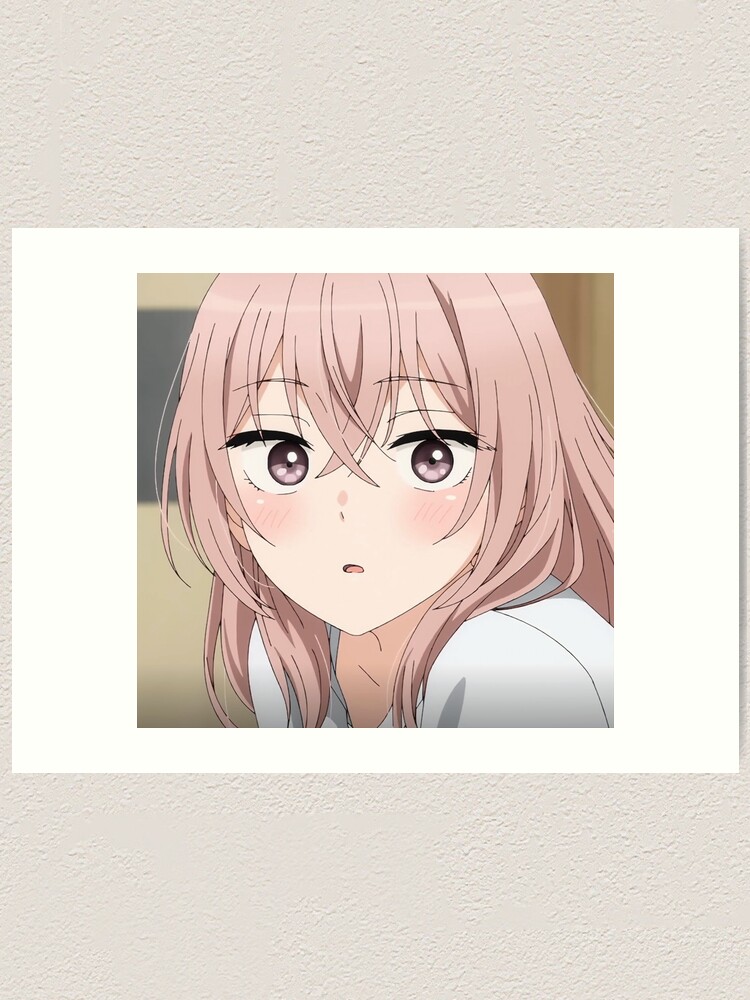 "Sajuna Inui Blushing Cute Anime Waifu" Art Print for Sale by ...