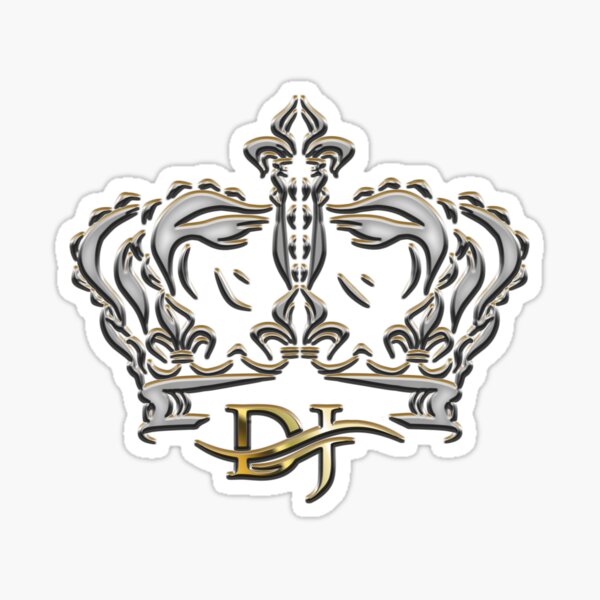 "DJ DESIGNER - SILVER / GOLD EMBOSSED CROWN DESIGN" Sticker for Sale by ...