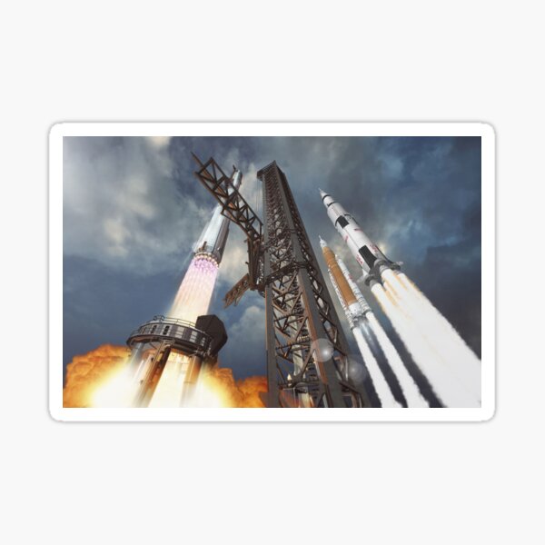 "SpaceX Starship Saturn V SLS" Sticker for Sale by Tonyalpha | Redbubble