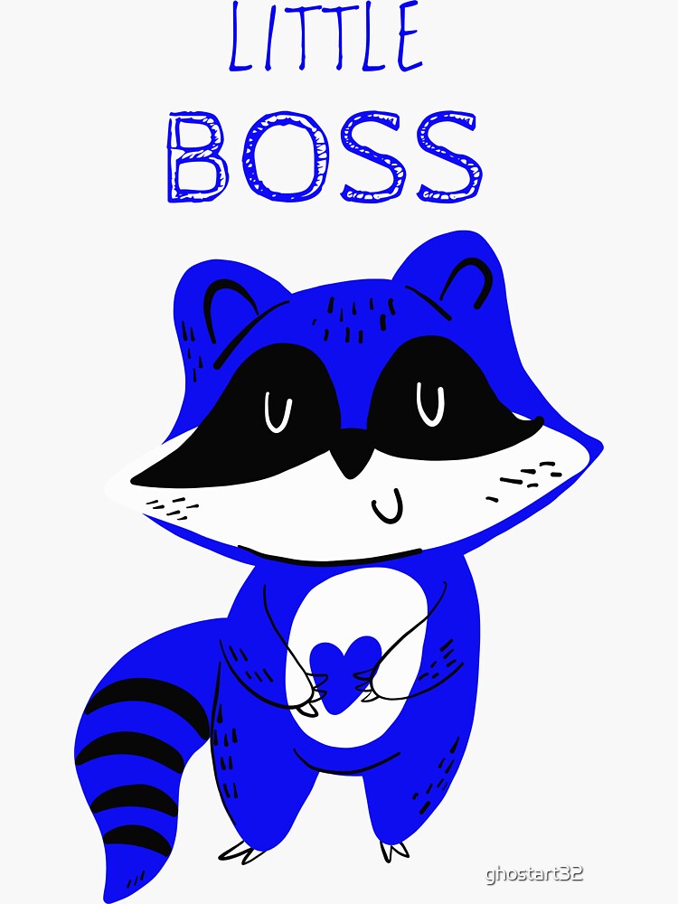 "Little Boss Raccoon " Sticker for Sale by ghostart32 | Redbubble