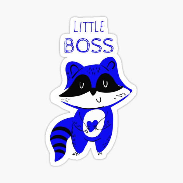 "Little Boss Raccoon " Sticker for Sale by ghostart32 | Redbubble