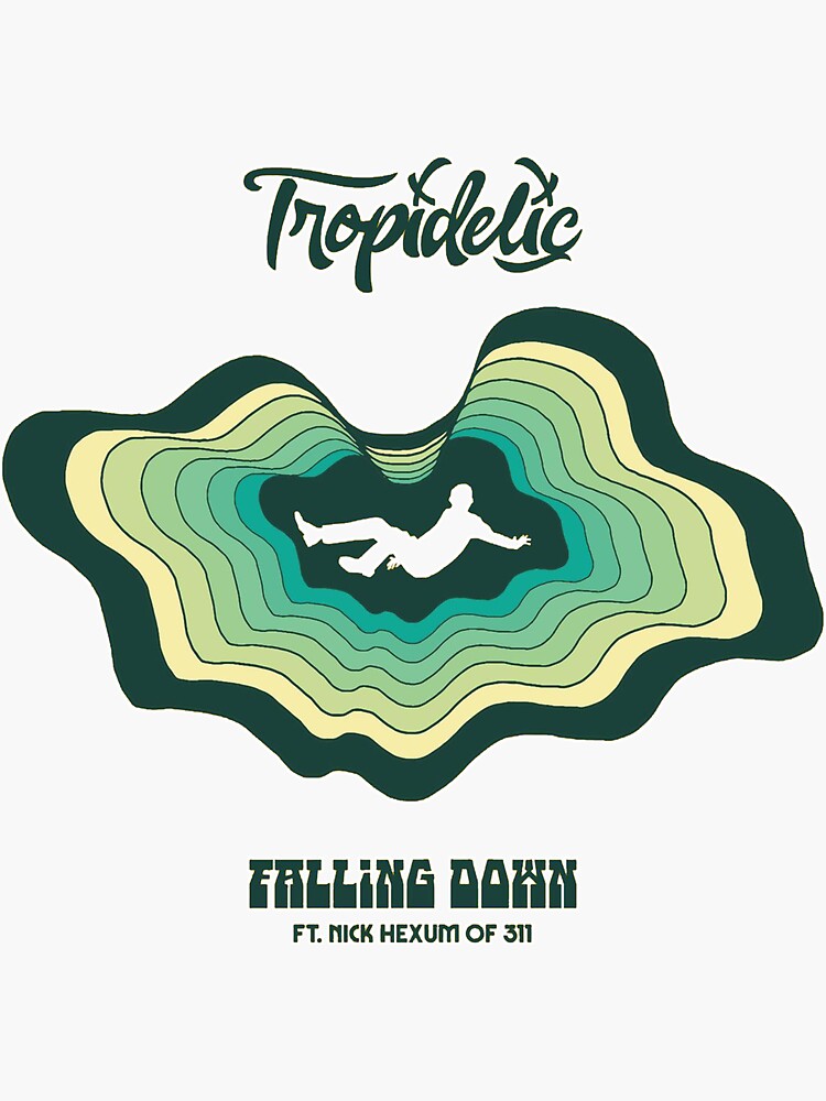 "falling down - tropidelic band" Sticker for Sale by jafizoor | Redbubble